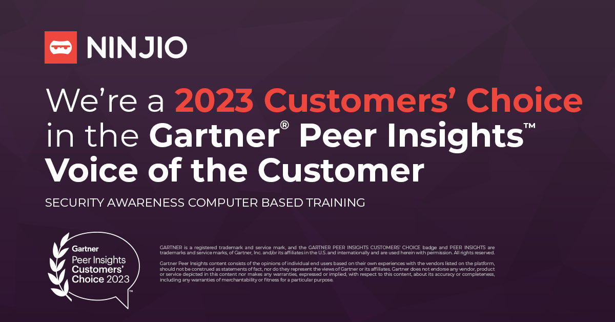 NINJIO Ranks Highly on Gartner's Voice of the Customer Report | NINJIO